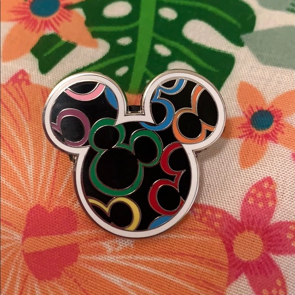 Disney | Accessories | Mickey Pattern Disney Pin Cute Hidden Mickey ...